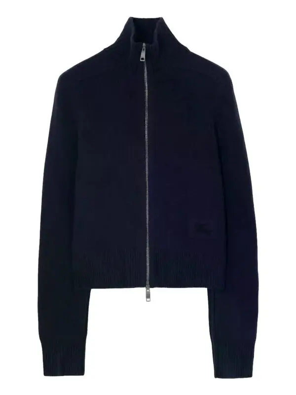 Burberry Cashmere Blend Zip Up Jacket - Blue