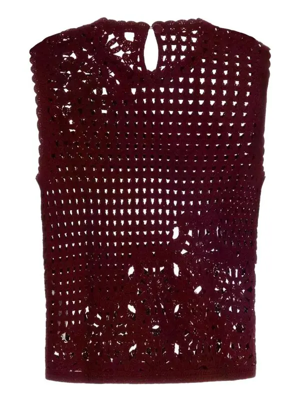 FRAME Postcard Crochet-knit Tank Top - Red