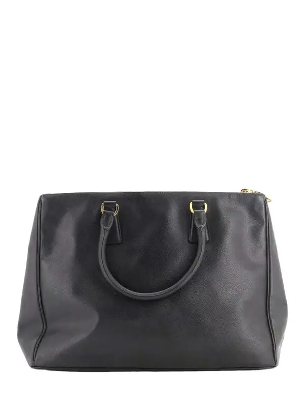 Prada Double Zip Lux Saffiano Leather Large Tote Bag - Black