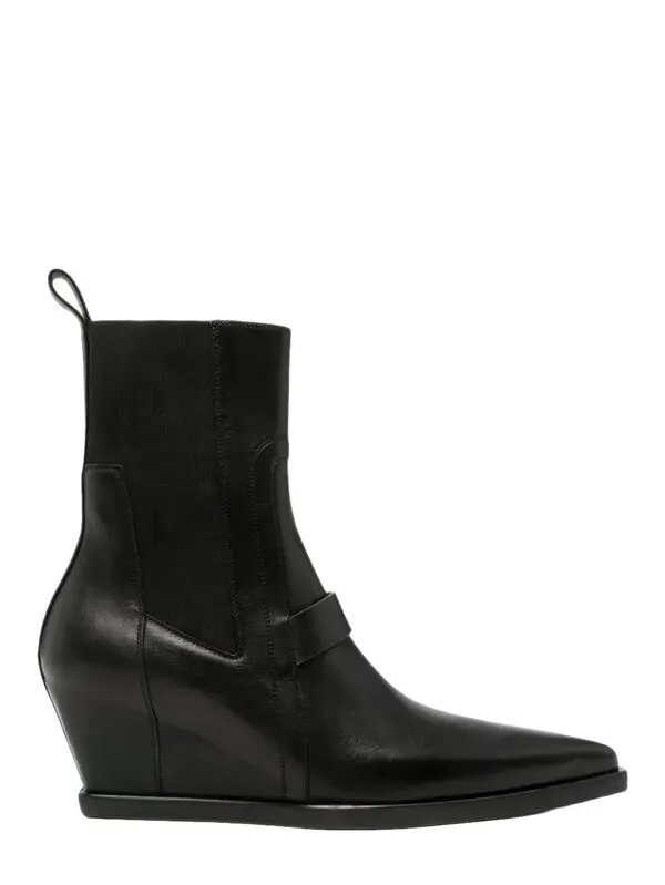 Rick Owens Wedge-heel Pointed-toe Boots - Black