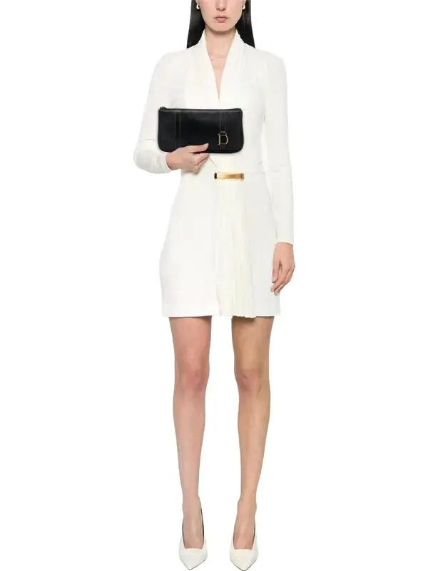 Dior 2001 Logo Grained Calfskin Clutch Bag - Black