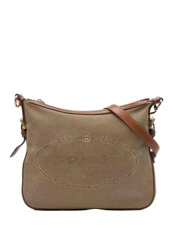 Prada 2000-2013 Canvas Canapa Logo Crossbody Bag - Neutrals