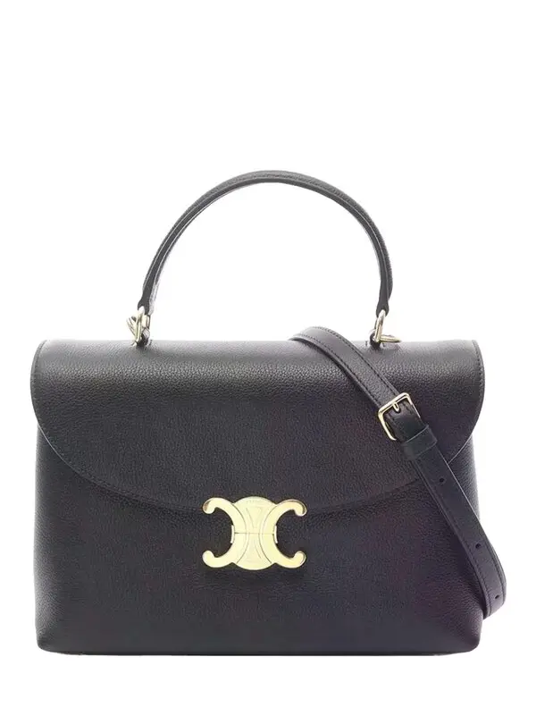 Celine 2000-2026 Medium Supple Grained Calfskin Nino Bag Satchel - Black