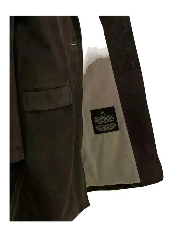 SEMPER Single-breasted Leather Coat - Brown
