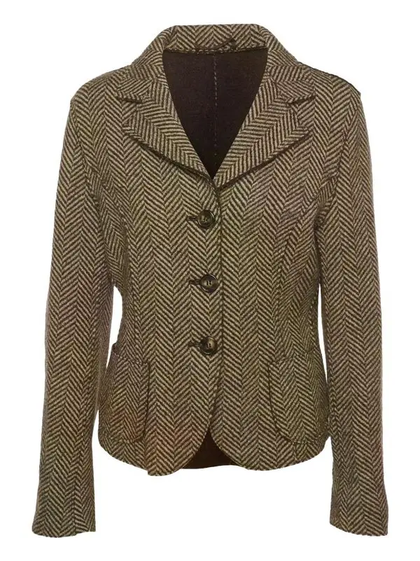 Max Mara Herringbone-knit Blazer - Brown
