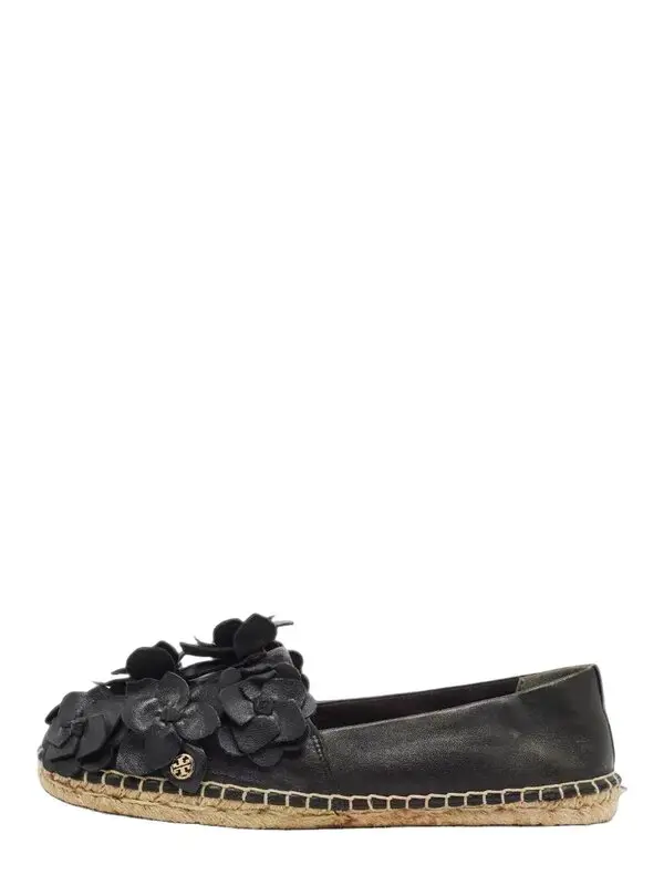 Tory Burch Blossom Floral-appliqué Ballet Flats - Black