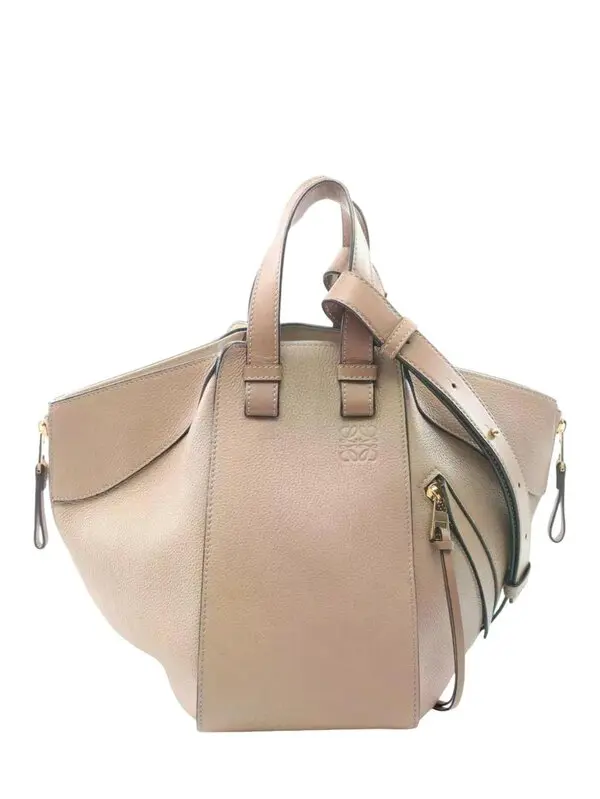 Loewe Small Grained Calfskin Drawstring Hammock Bag Satchel - Neutrals