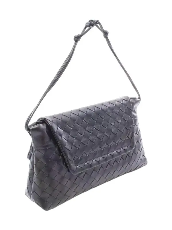 Bottega Veneta Giorno Intrecciato Shoulder Bag - Black