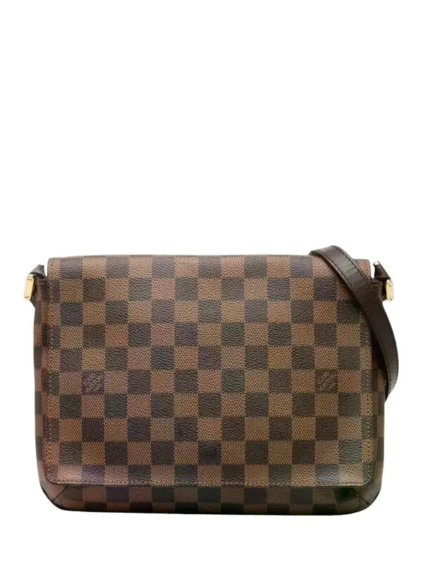 LOUIS VUITTON Damier Ebene Musette Tango Short Strap Shoulder Bag - Brown