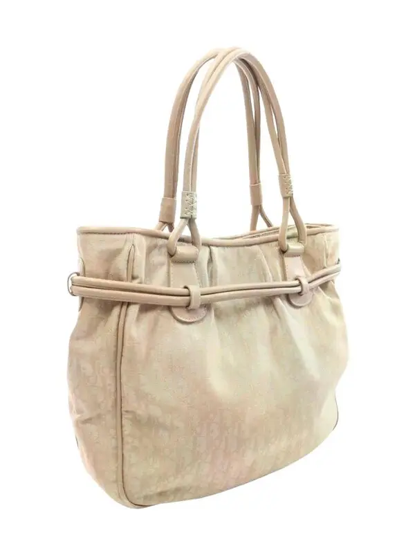 Dior 2000-2026 Diorissimo Trotter Canvas Bow Tote Bag - Neutrals