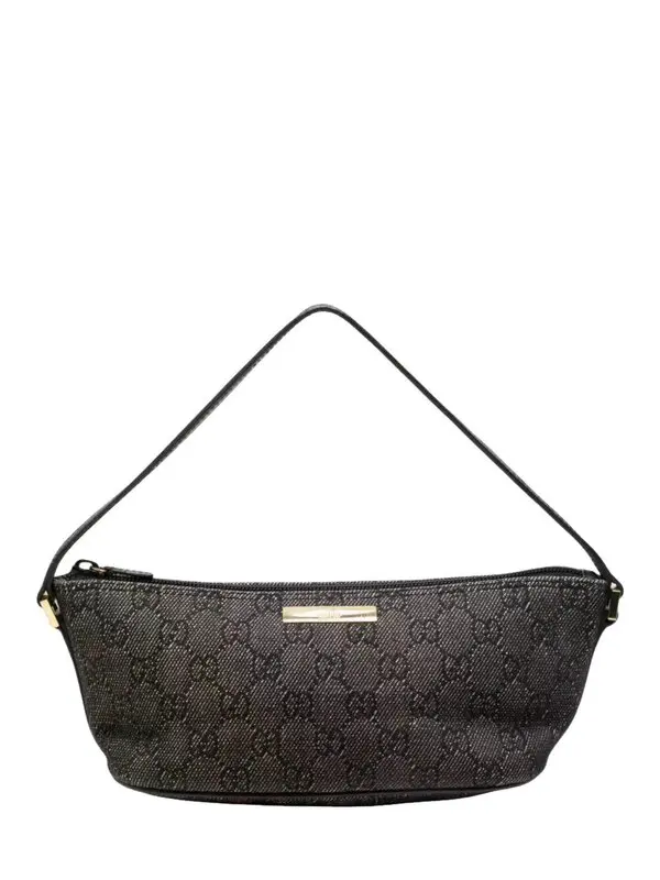 Gucci Gg Denim Boat Shoulder Bag - Grey