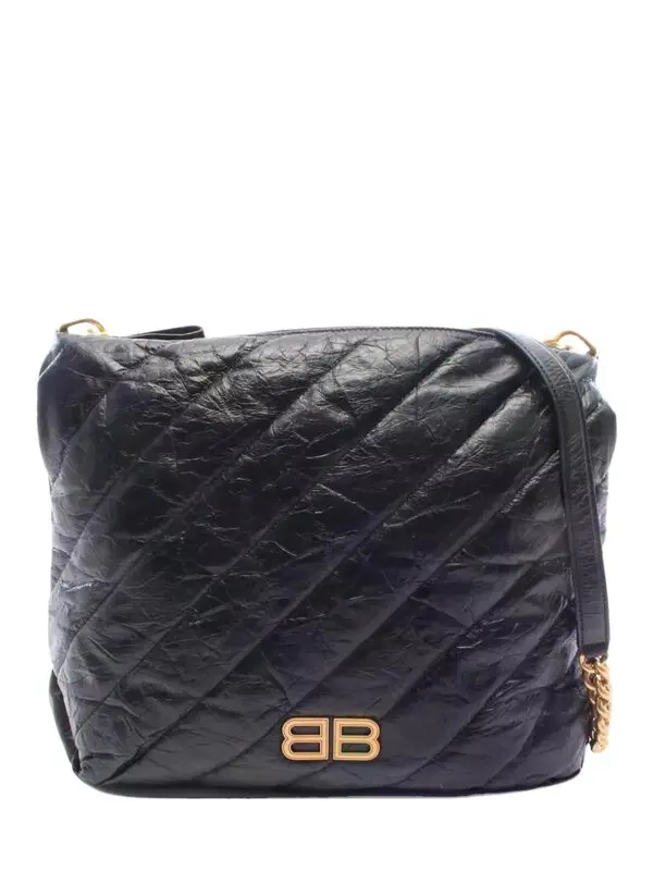 Balenciaga Medium Crush Chain Shoulder Bag - Black