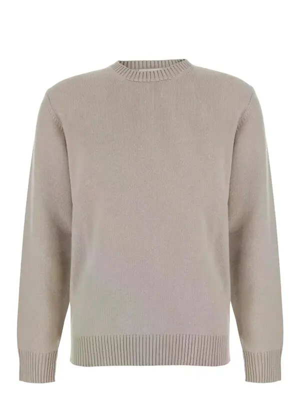 KANGRA Crew-neck Ribbed-trim Sweater - Neutrals