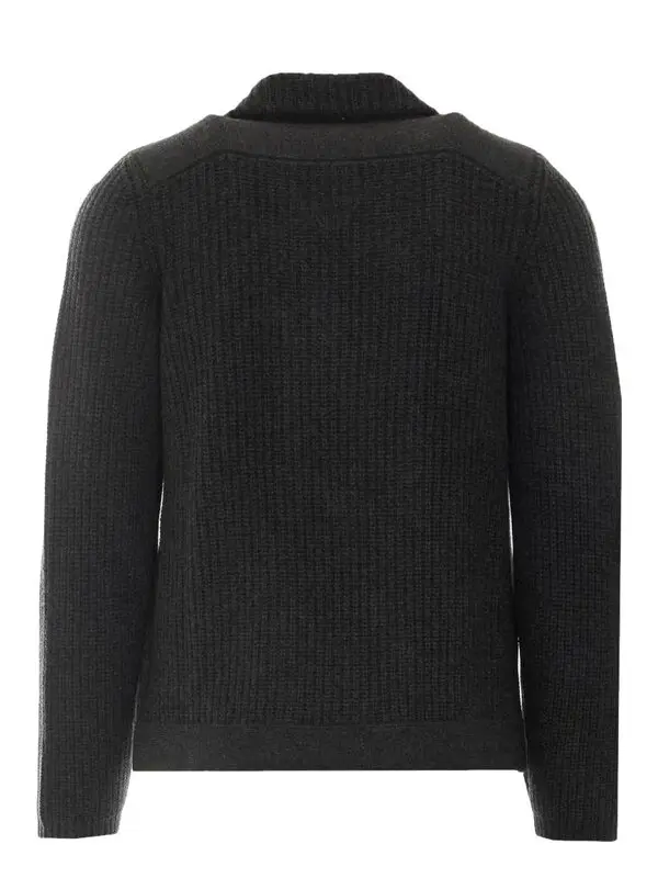 Brunello Cucinelli Cashmere Half English-rib Mariner Cardigan - Grey