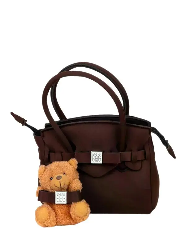 Save My Bag Miss Teddy-charm Tote Bag - Brown