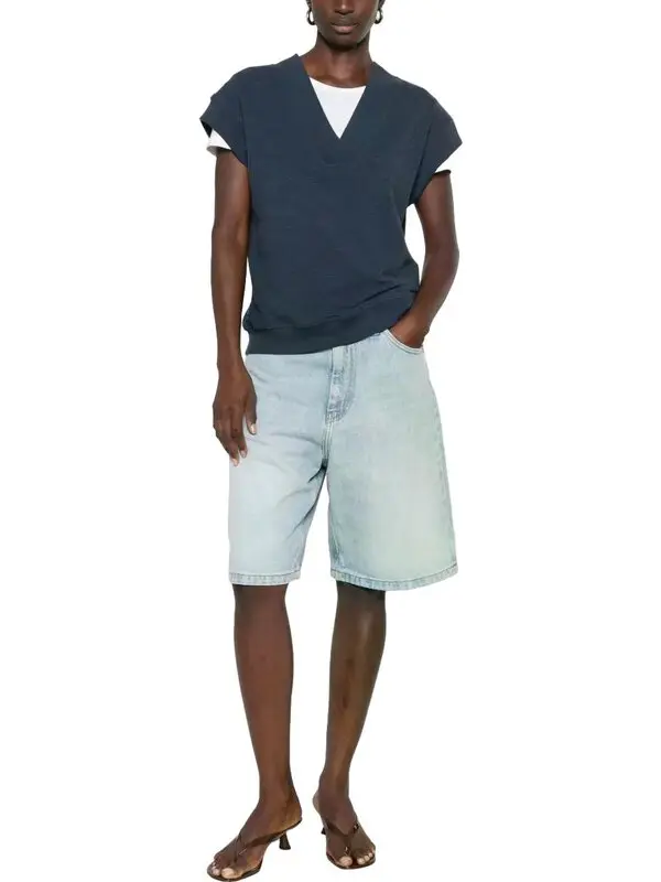 MAISON123 V-neck Sleeveless Top - Blue