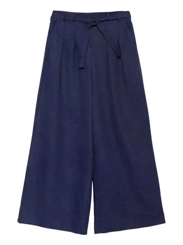 MAISON123 Belted Wide-leg Trousers - Blue