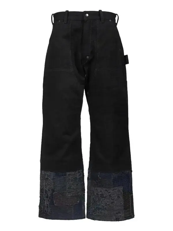 DEAR BORO Patchwork Trousers - Black