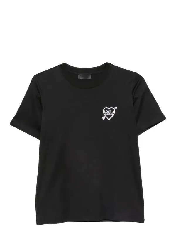 DONDUP Embroidered-heart T-shirt - Black