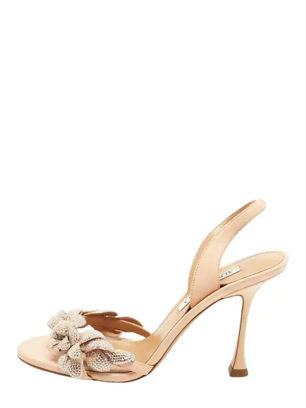 AQUAZZURA Galactic Flower Slingback Sandals - Neutrals