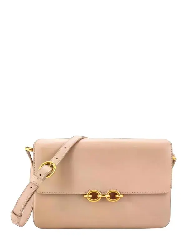 Saint Laurent Le Maillon Shoulder Bag Leather Medium Crossbody Bag - Neutrals