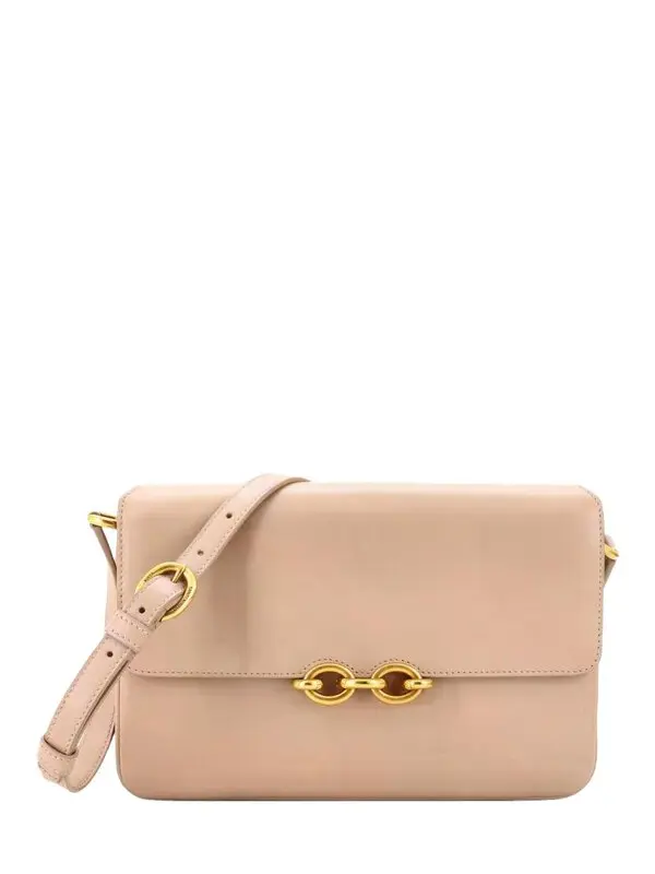 Saint Laurent Le Maillon Shoulder Bag Leather Medium Crossbody Bag - Neutrals