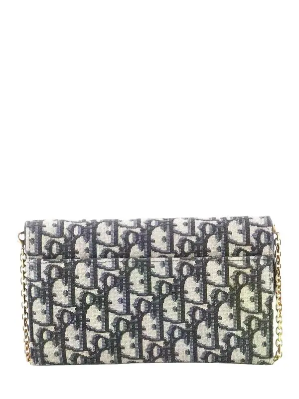 Dior Oblique Canvas Saddle Chain Wallet Cross Body Bag - Blue