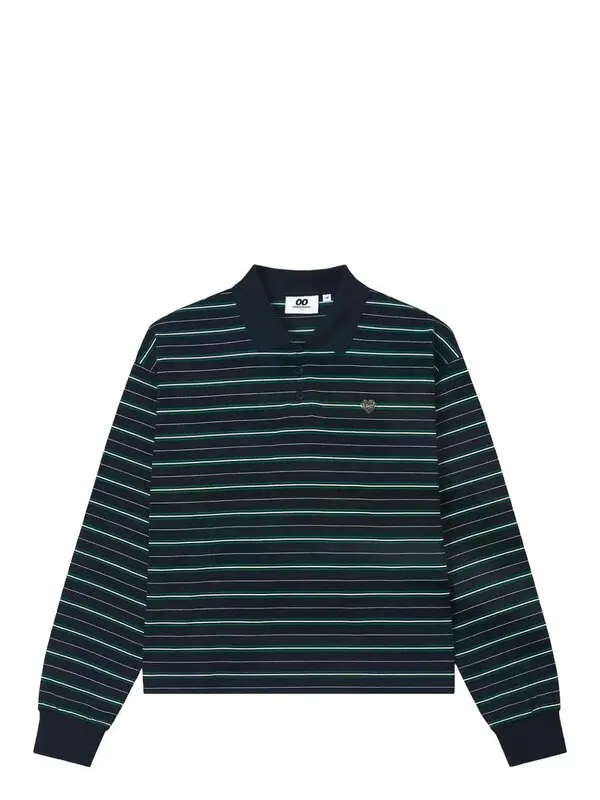 CHOCOOLATE Striped Polo Top - Blue