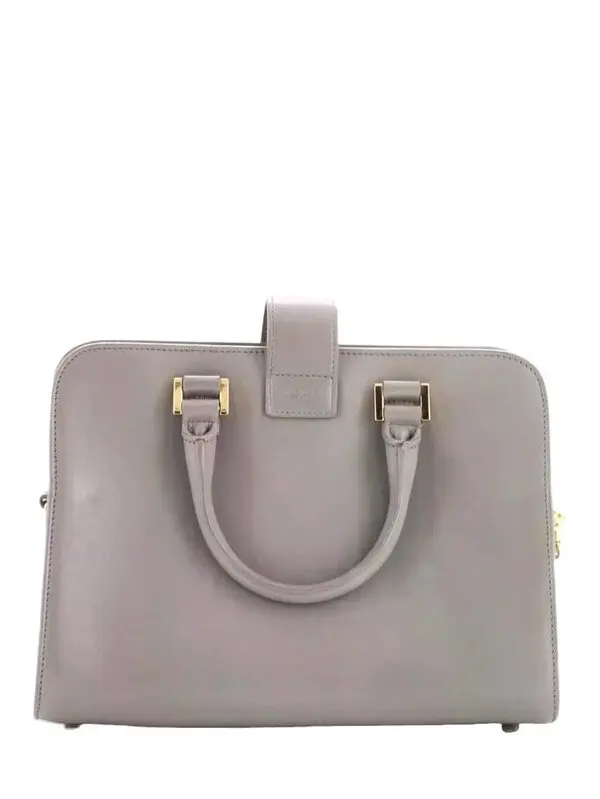 Saint Laurent Monogram Cabas Leather Baby Satchel - Grey