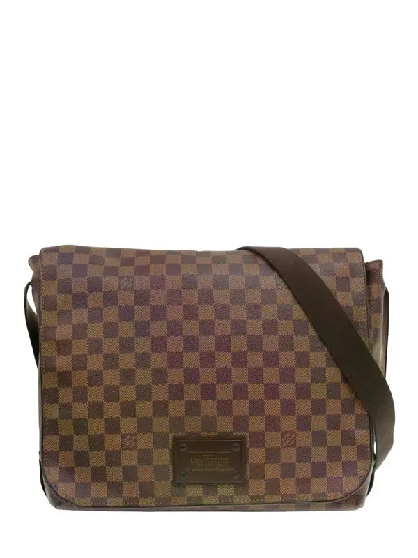 LOUIS VUITTON 2008 Damier Ebene Brooklyn Gm Crossbody Bag - Brown