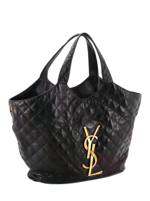 Saint Laurent Icare Shopping Quilted Leather Maxi Tote Bag - Black