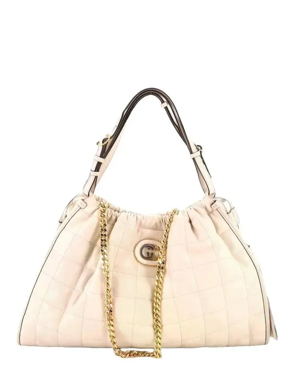 Gucci Deco Matelassé Leather Medium Tote Bag - White