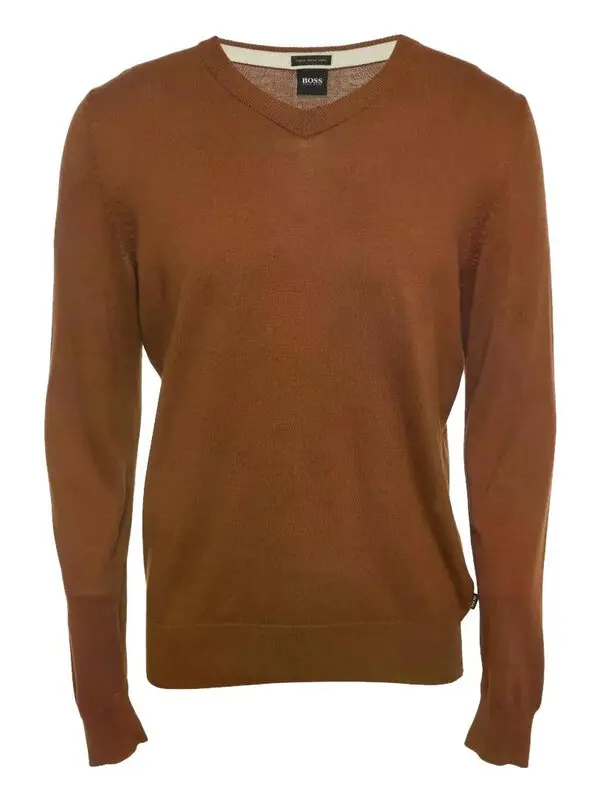 BOSS Pacello V-neck Sweater - Brown