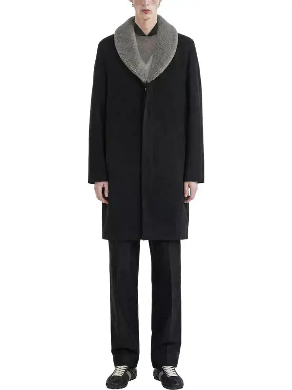 MAISON MARGIELA Shearling-collar Coat - Black
