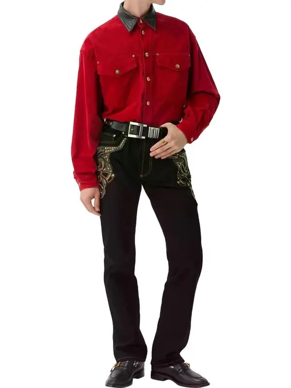 Versace Corduroy Velvet Blouson - Red