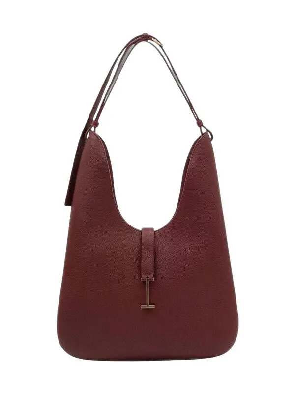 TOM FORD Medium Kara T-bar Pebbled Leather Tote Bag - Red