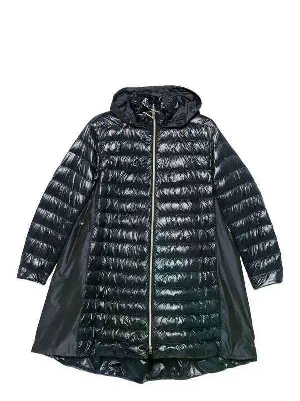 Herno Quilted Hooded Coat - Blue
