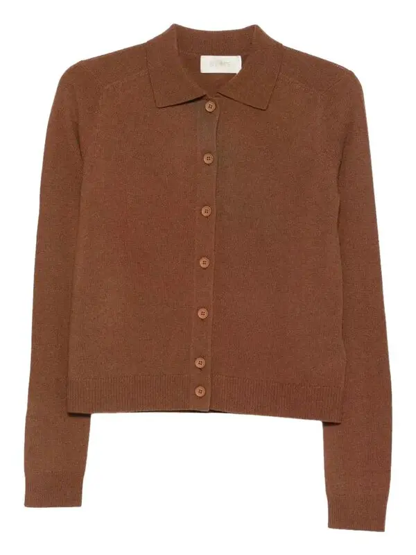 I BLUES Button-up Collared Cardigan - Brown