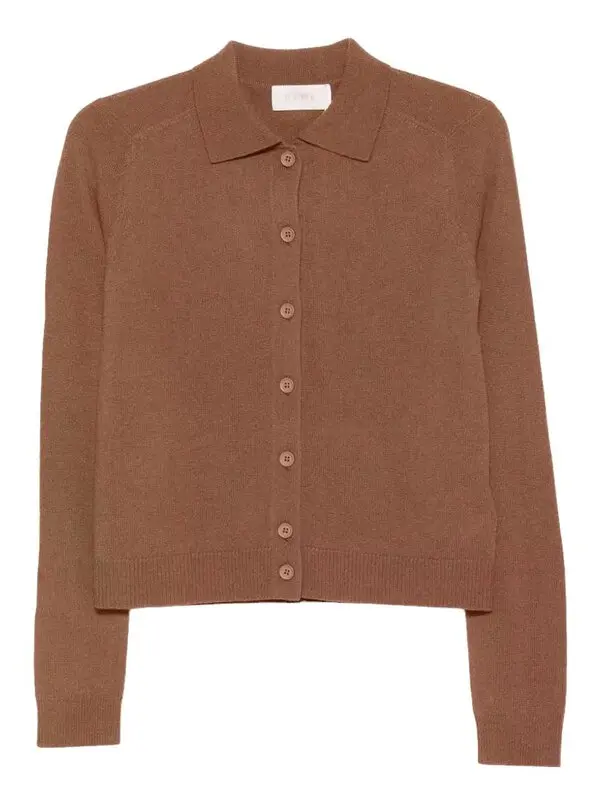I BLUES Button-up Collared Cardigan - Brown