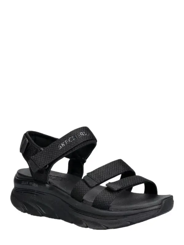 Sketchers D'lux Walker Touch-strap Sandals - Black