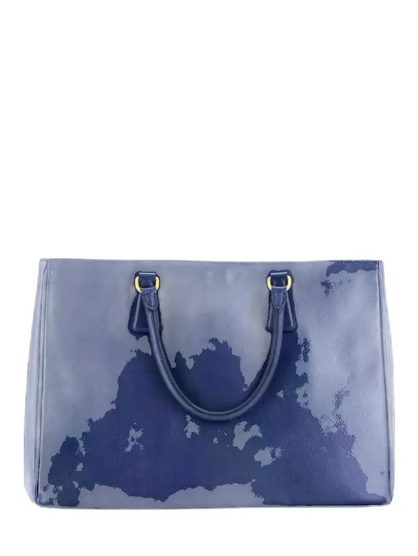 Prada Lux Open Saffiano Leather Large Tote Bag - Blue