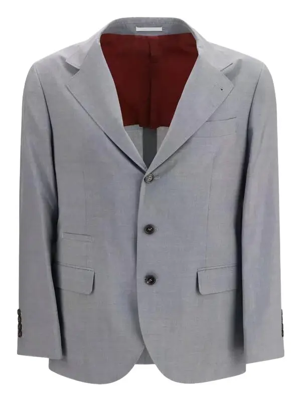 Brunello Cucinelli Single-breasted Notched-lapel Blazer - Grey