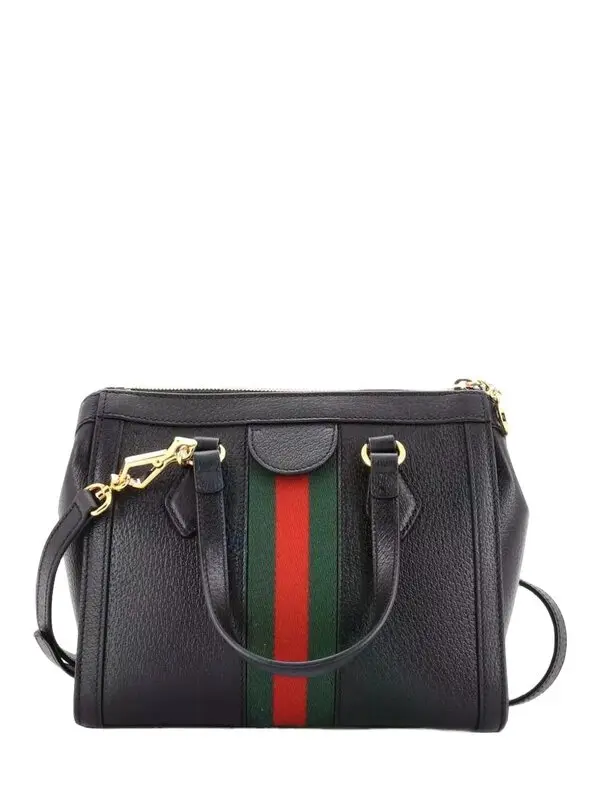 Gucci Ophidia Top Handle Tote Leather Small Satchel - Black