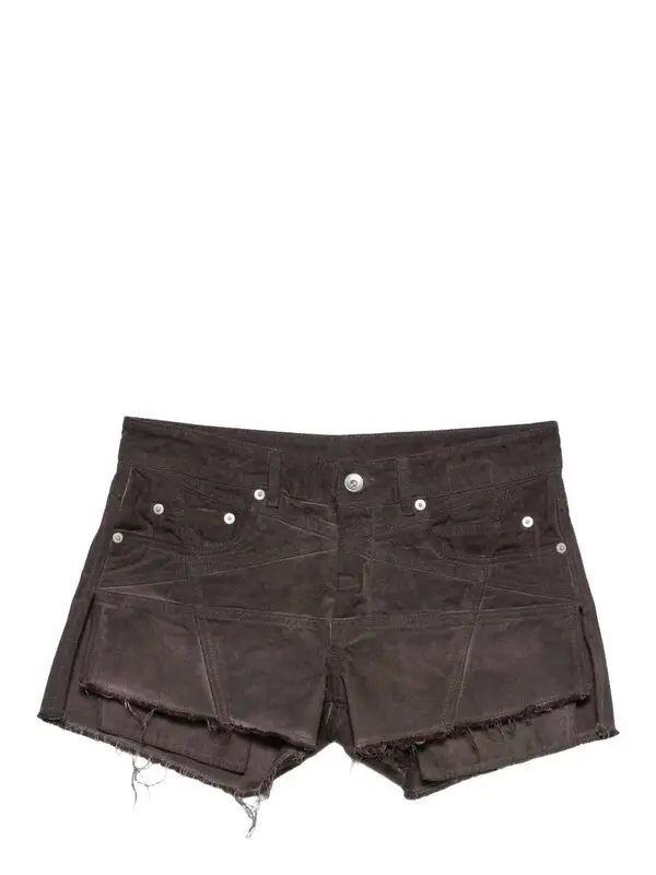 Rick Owens Raw-cut Panelled Shorts - Brown