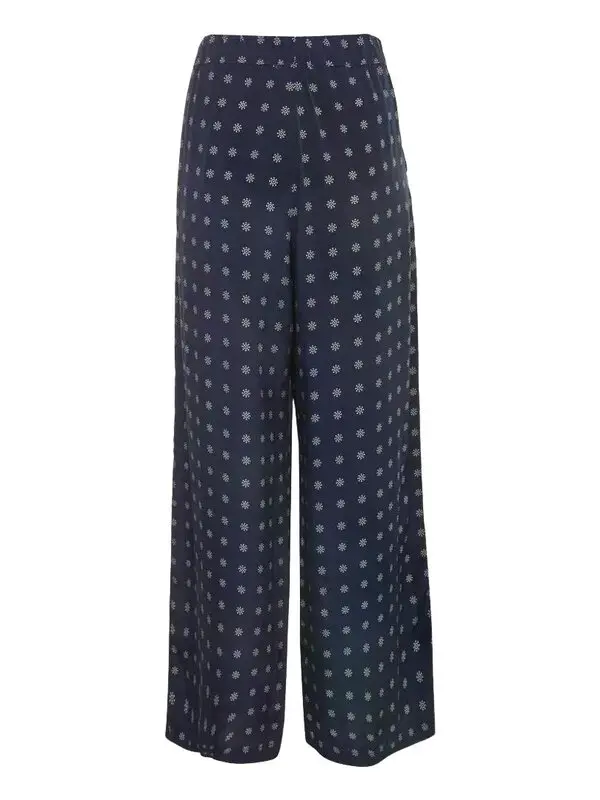 Max Mara Motif-print Silk Trousers - Blue