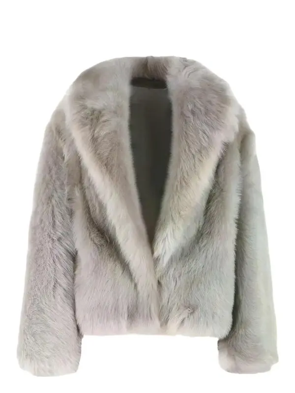 SALVATORE SANTORO Wide-lapel Shearling Jacket - Grey