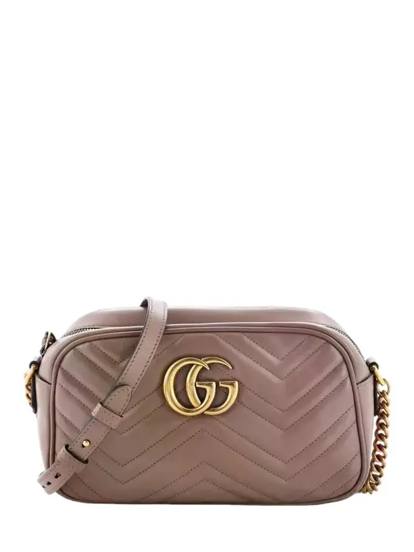 Gucci Gg Marmont Shoulder Bag Matelasse Leather Small Crossbody Bag - Neutrals