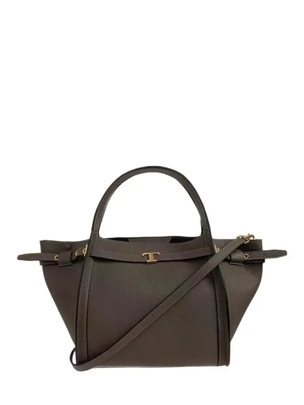 TOD'S T Signature Shopping Bag In Leather Small - Brown