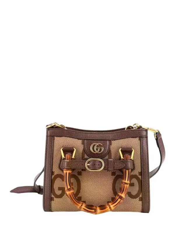 Gucci Diana Jumbo Gg Canvas Mini Tote - Brown