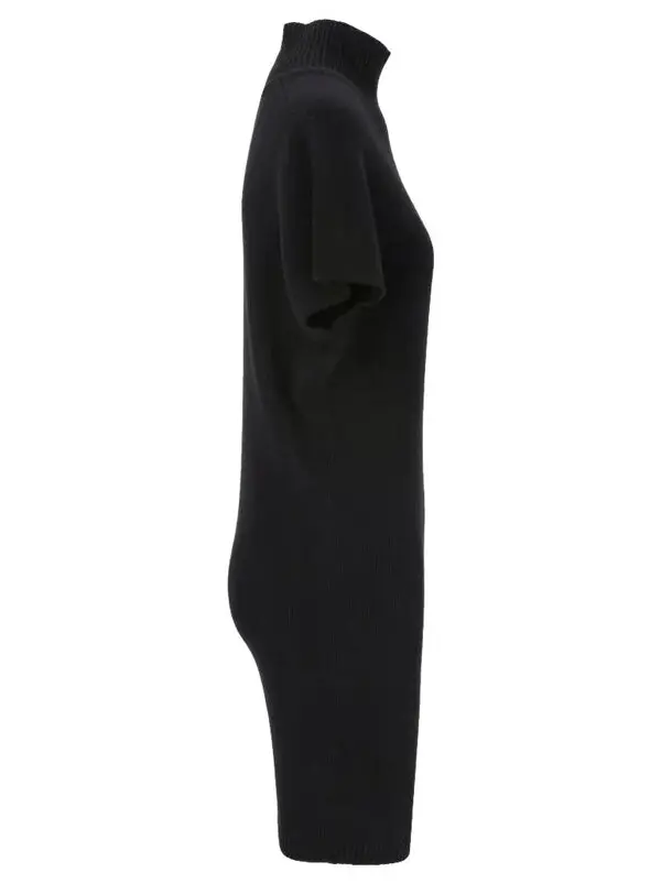 Federica Tosi High-neck Short-sleeve Mini Dress - Black